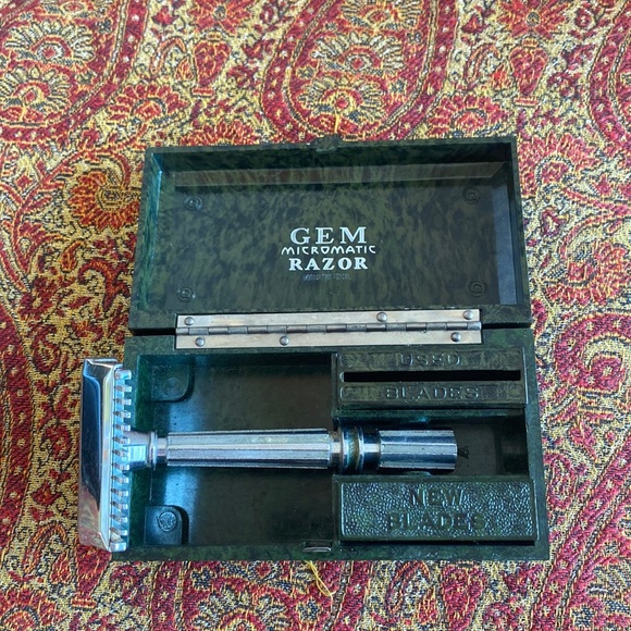 GEM | Grooming | Vintage Gem Micromatic Straight Razororiginal Case ...